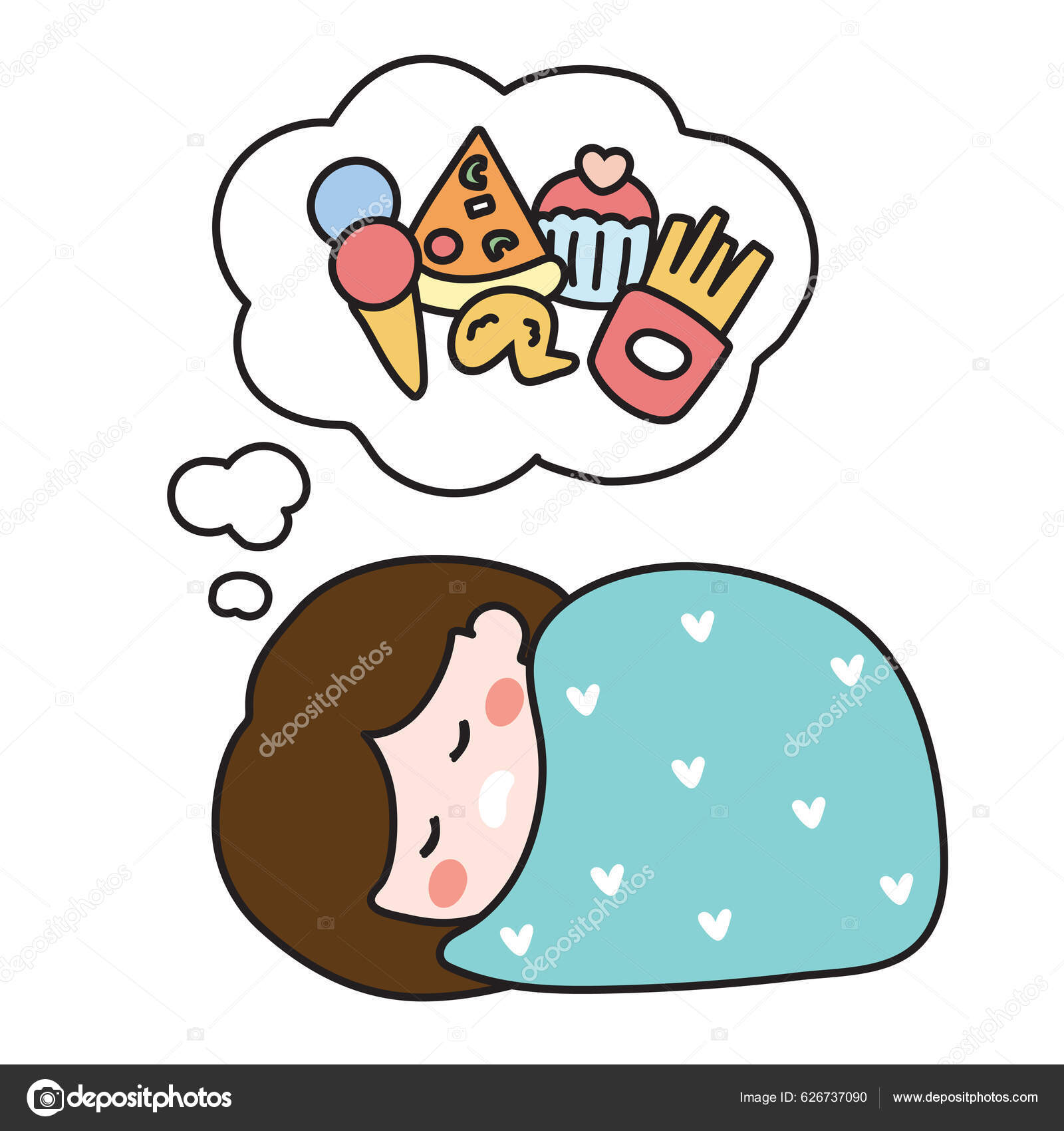 Cute Food Wallpapers For Girls Cute Girl Sleeping Dream Food White