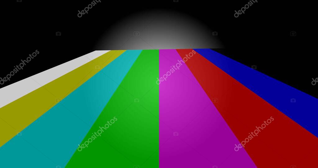 A cg of 3d backgrounds of a color bar signal pattern gradation. 2023