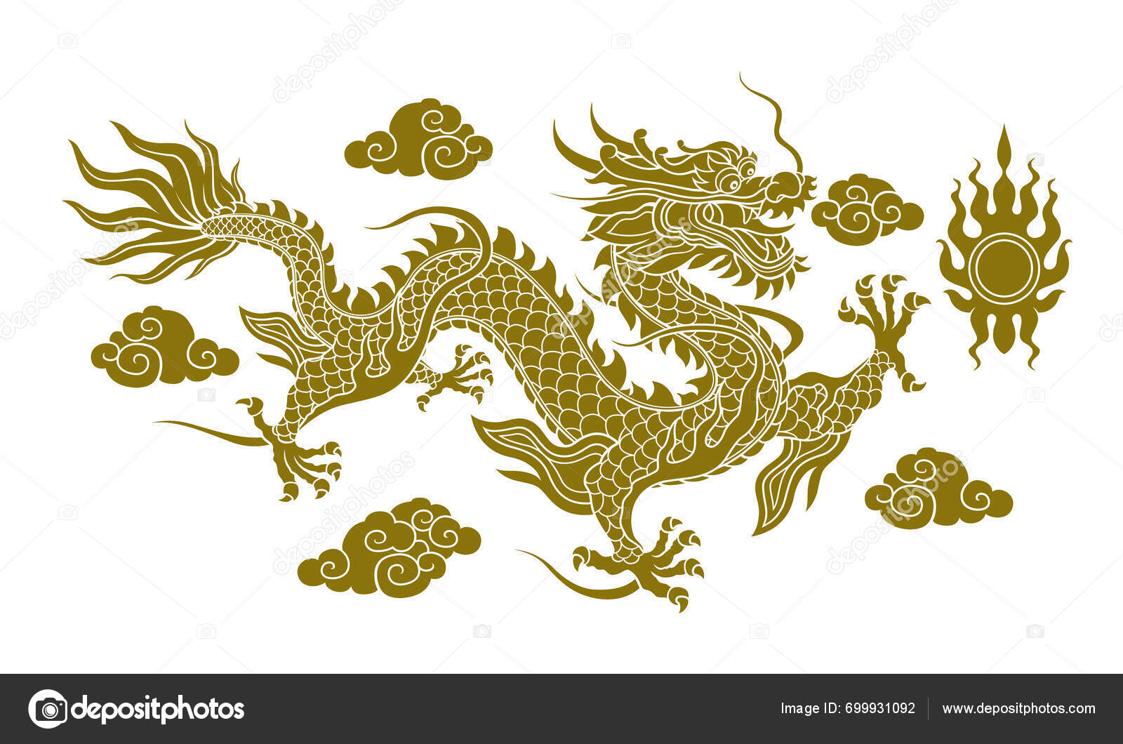 Chinese Dragon Graphics Line Patterns Traditional Chinese Dragon Tattoo ...