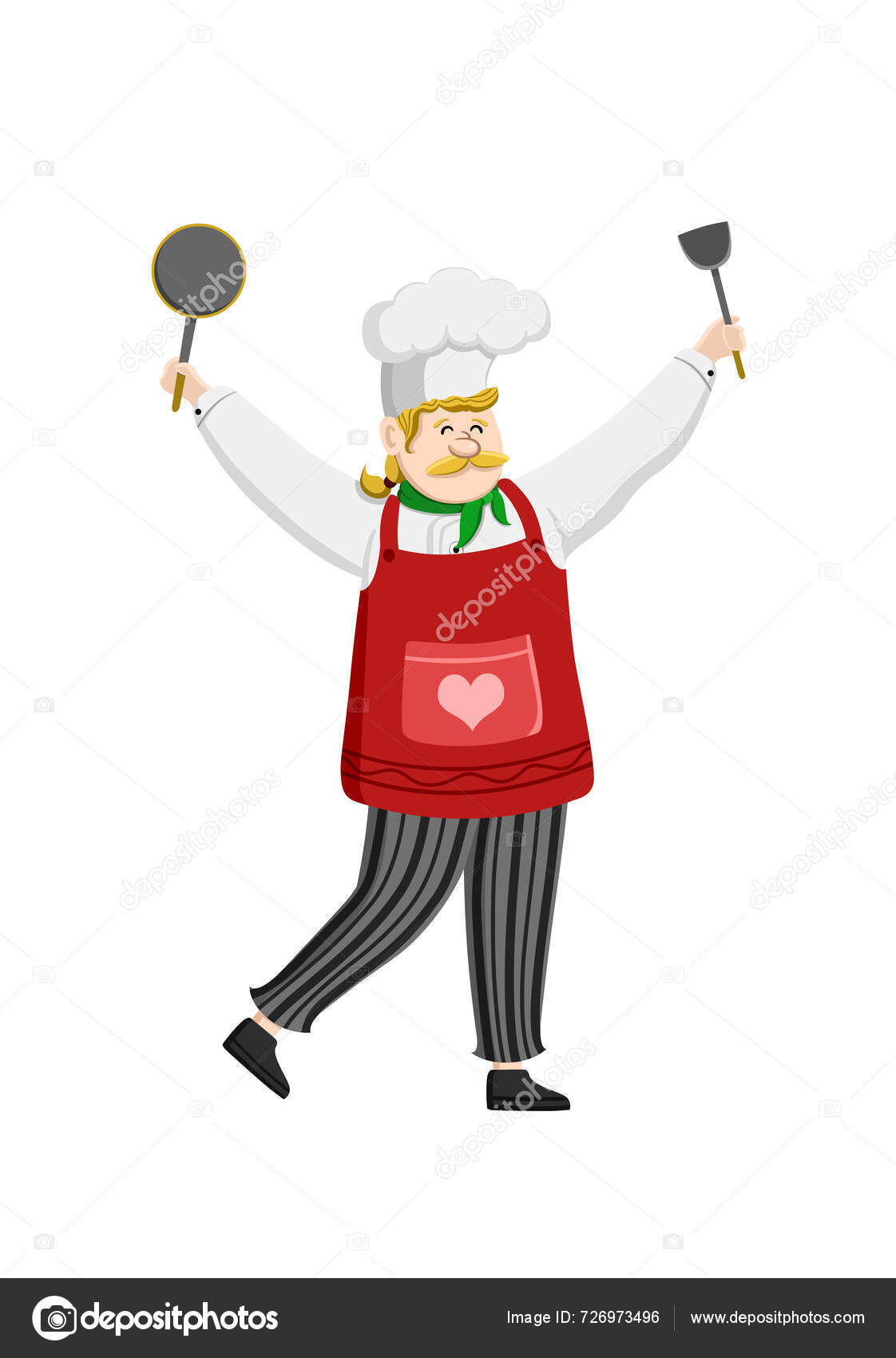Happy Funny Cute Chef Cooks Mascot Design — Stock Photo © YanWi #726973496
