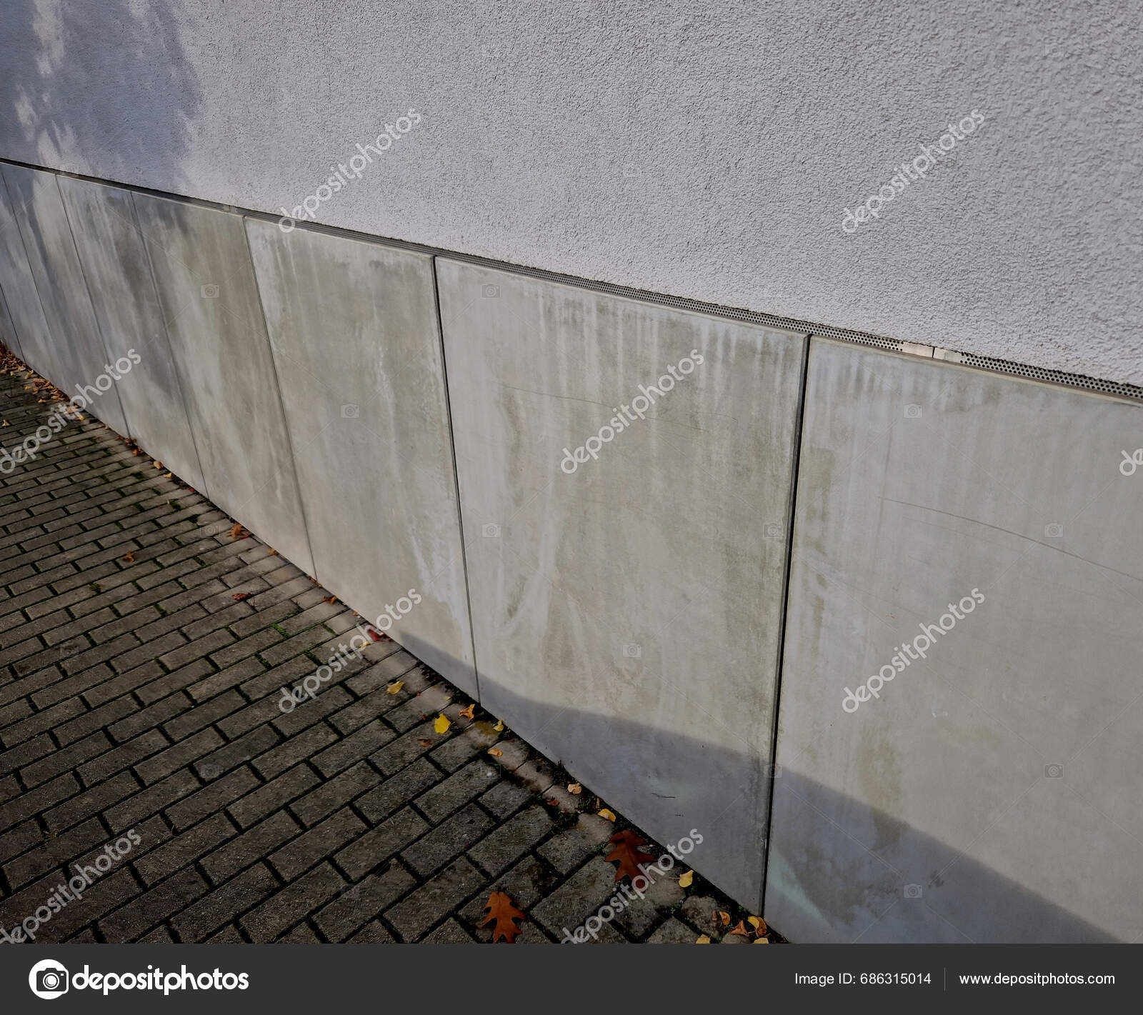 Cladding House Consists Concrete Slabs Gaps Ventilation Grid Protecting ...
