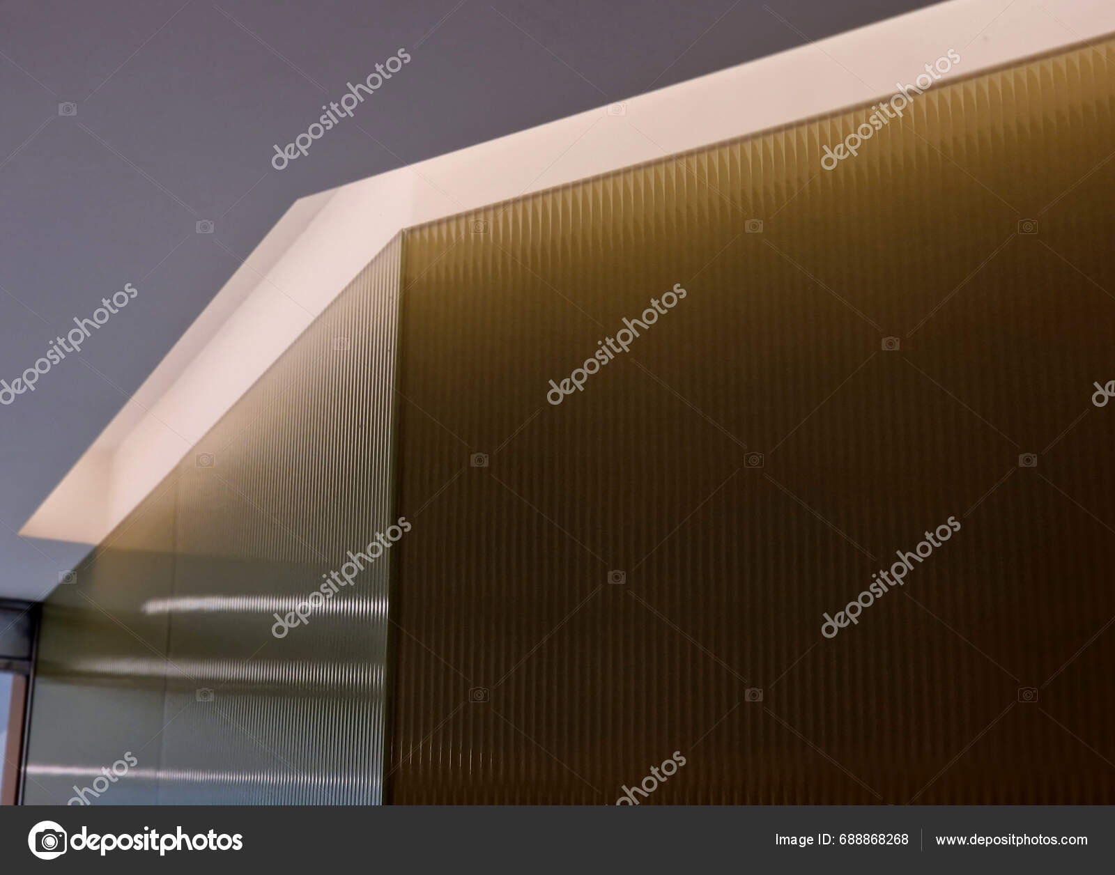 Soffit Cornice Illuminated Led Strips Arch Walls Lined Brown Wooden ...