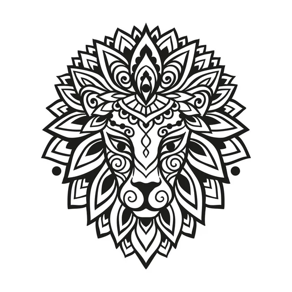 Lion Mandala Zen Vector Zen Decorative Element Adult Coloring Book ...