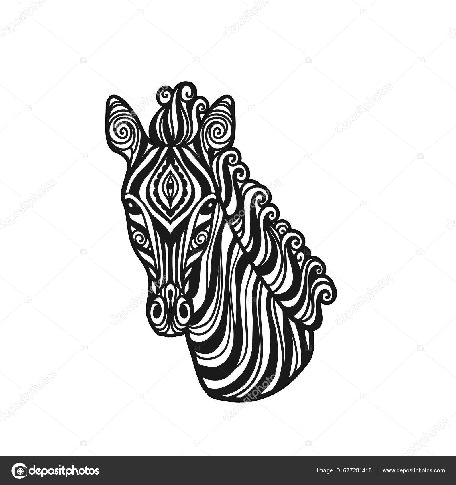 Zebra Mandala Vector Illustration Adult Coloring Page Animal Zen Boho ...