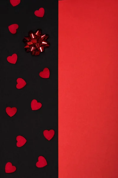 A simple black and red background for congratulations with a red bow ...
