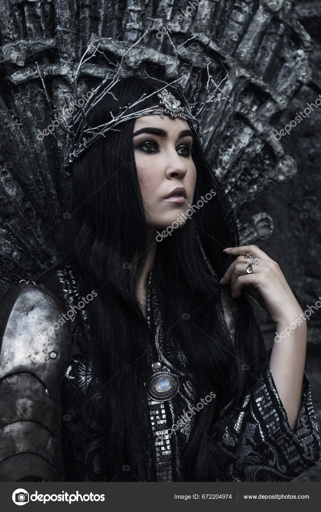 Beautiful Warrior Princess Armor Holding Sword Fantasy Witch Knight ...