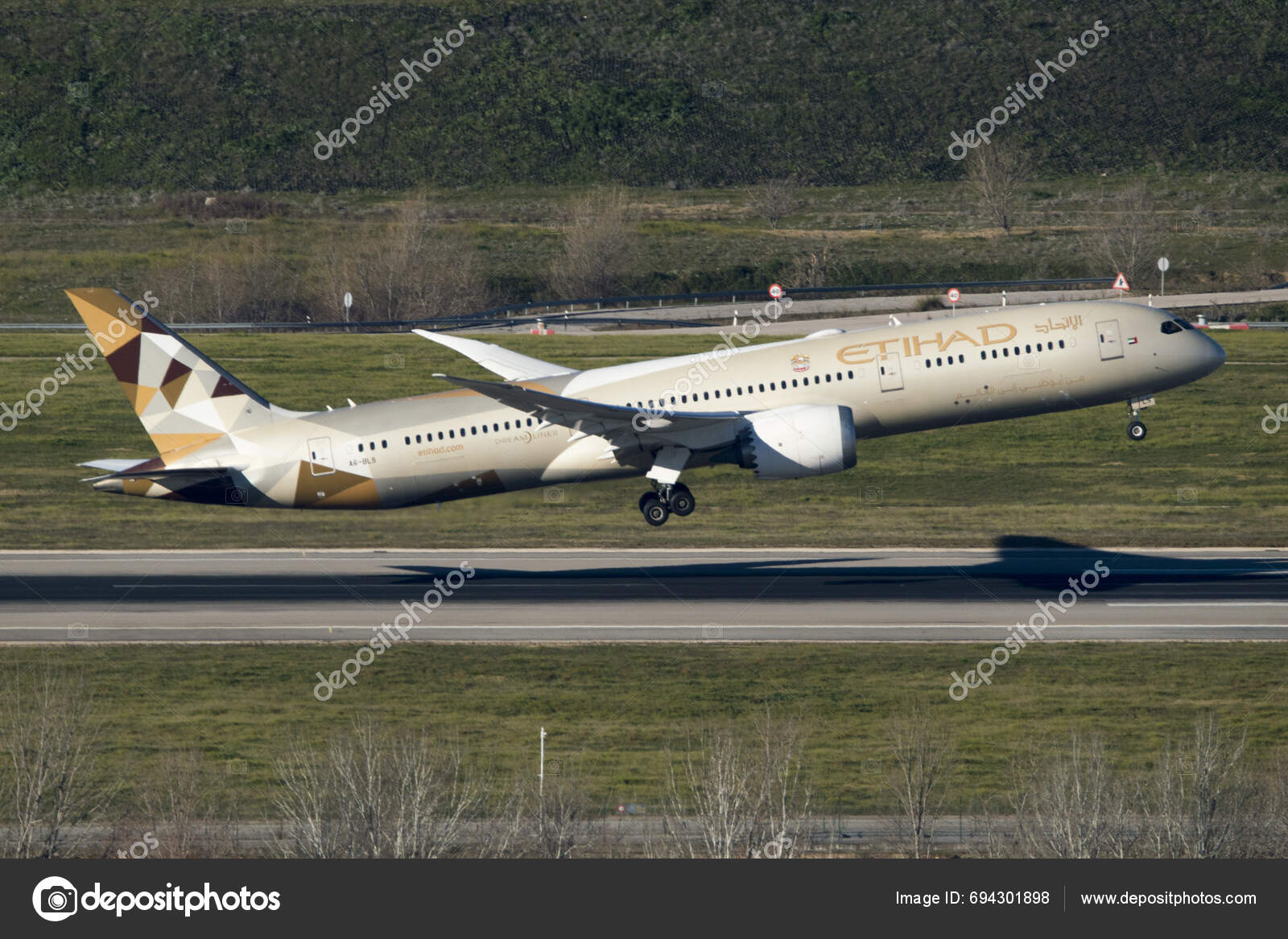 Boeing 787 Airliner Etihad Airline — Stock Editorial Photo © Alfsm ...