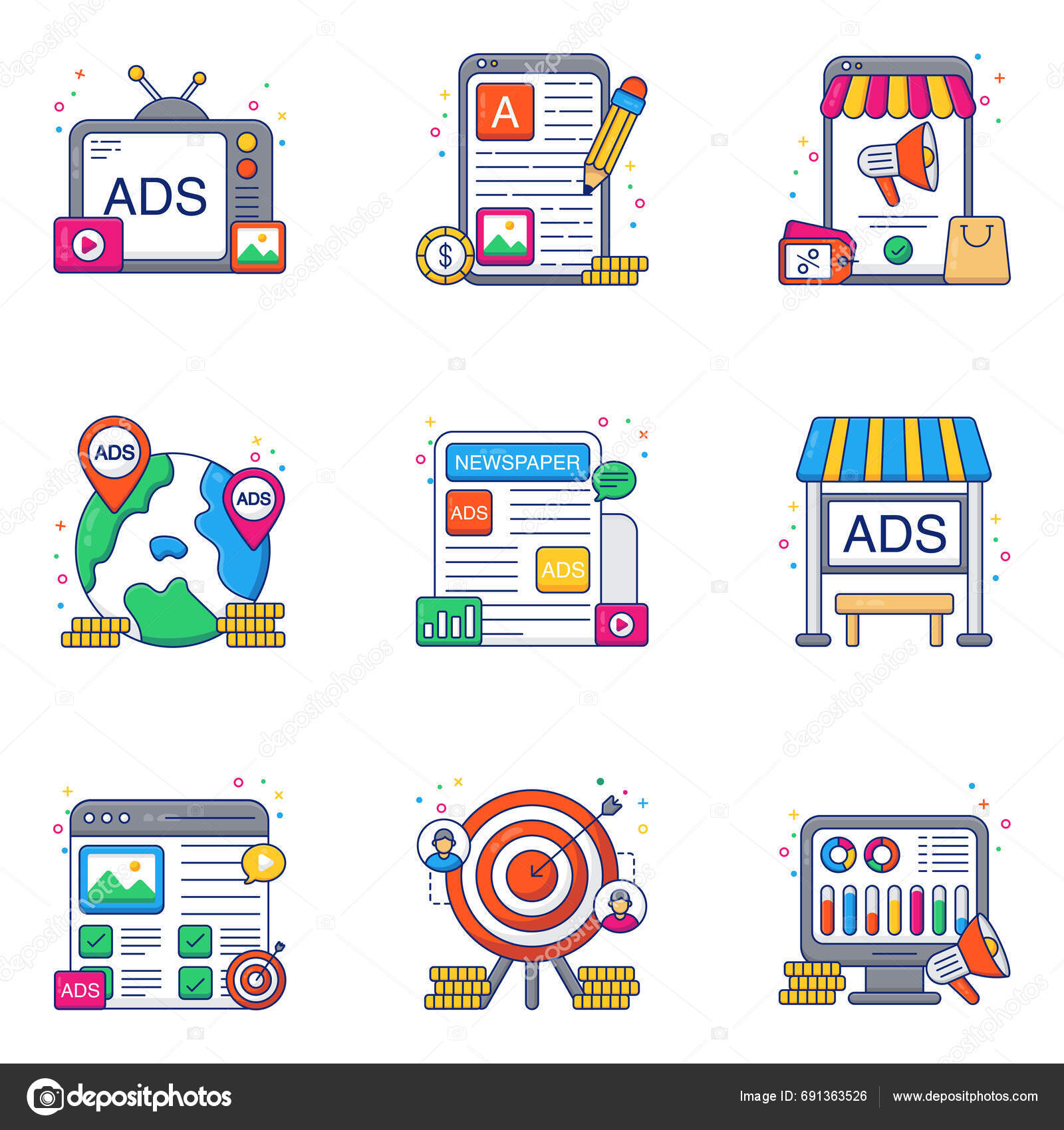 Pack Promotion Flat Icons Stock Vector by ©Vectorslab933@gmail.com ...