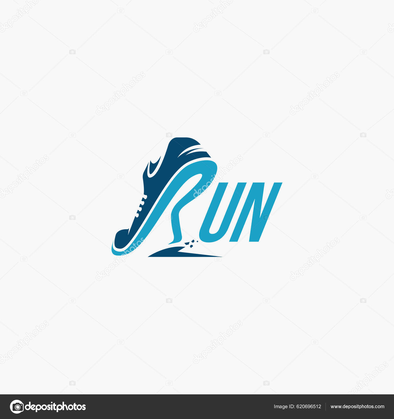 Creative Wordmark Logo Run Logo Running Logo Vector Template White ...