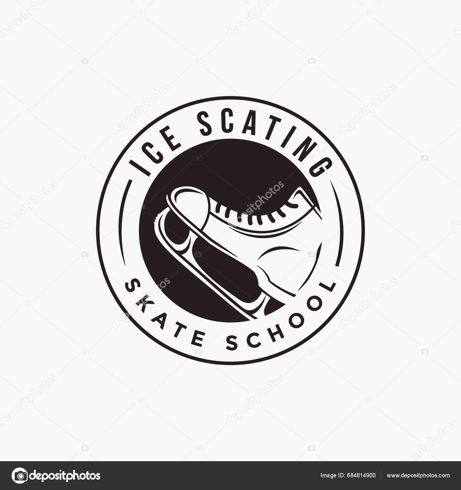 Ice Skating Logo Figure Skating Logo Vector Design White Background ...