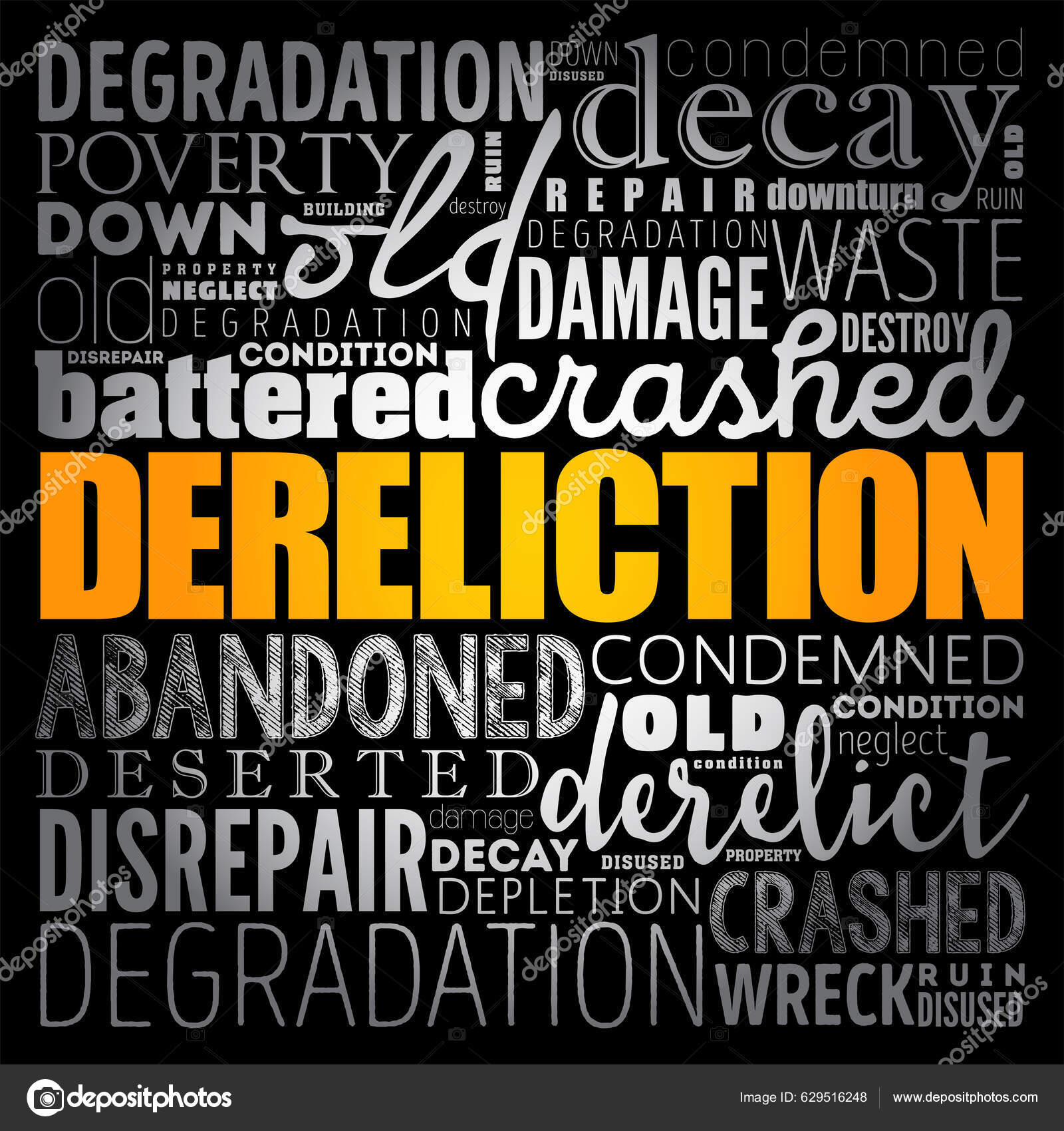 Dereliction Word Cloud Collage Concept Background Stock Vector by ...