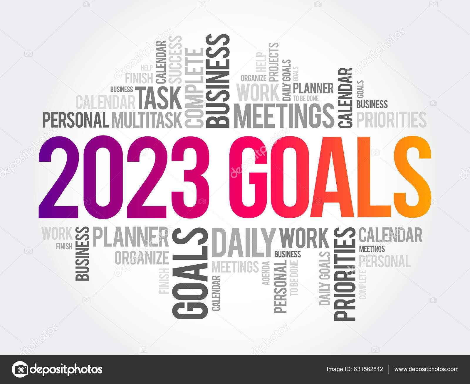 2023 Goals Word Cloud Collage Business Concept Background Stock Vector ...