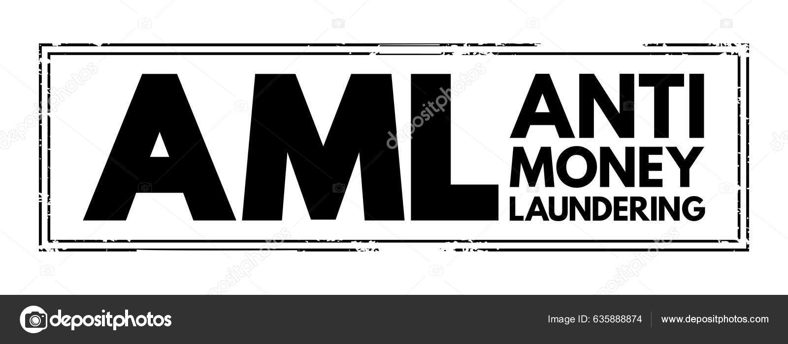 Aml Money Laundering Acronym Text Stamp Business Concept Background ...