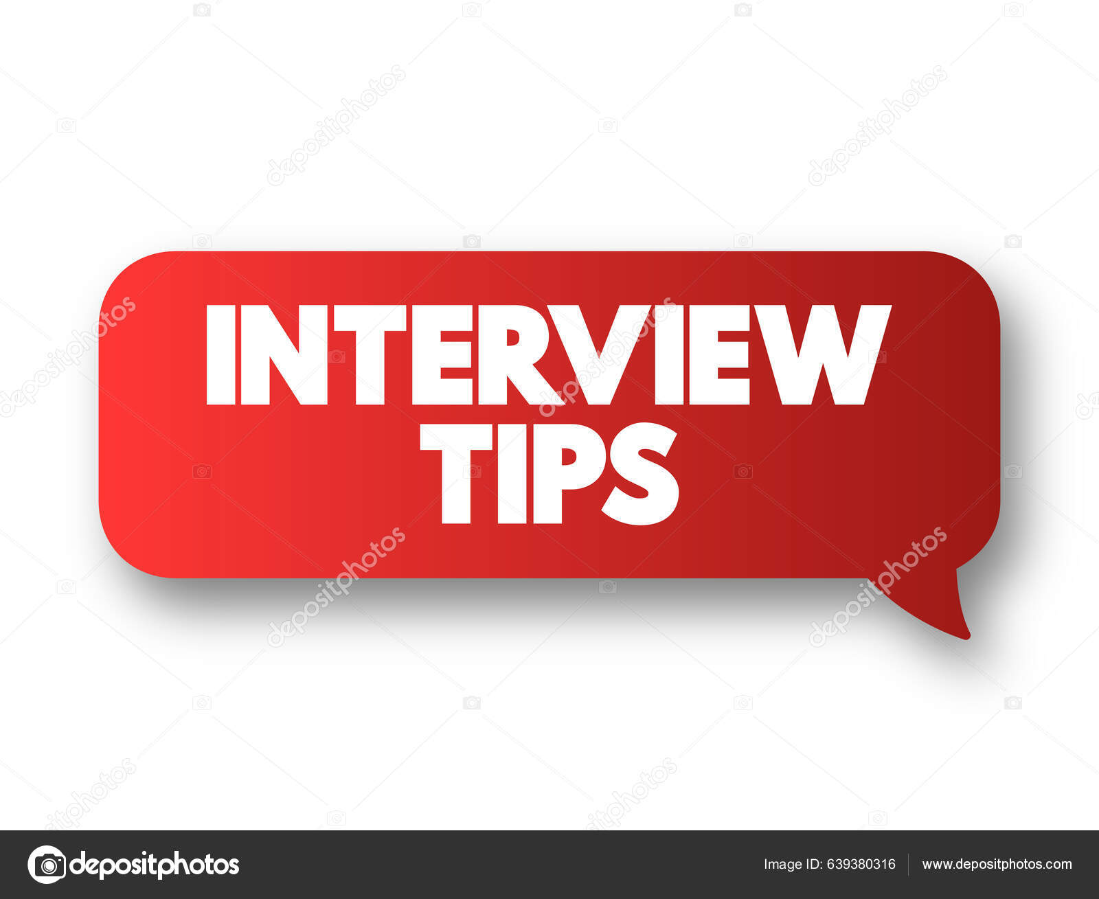 Interview Tips Text Message Bubble Concept Background Stock Vector by ...