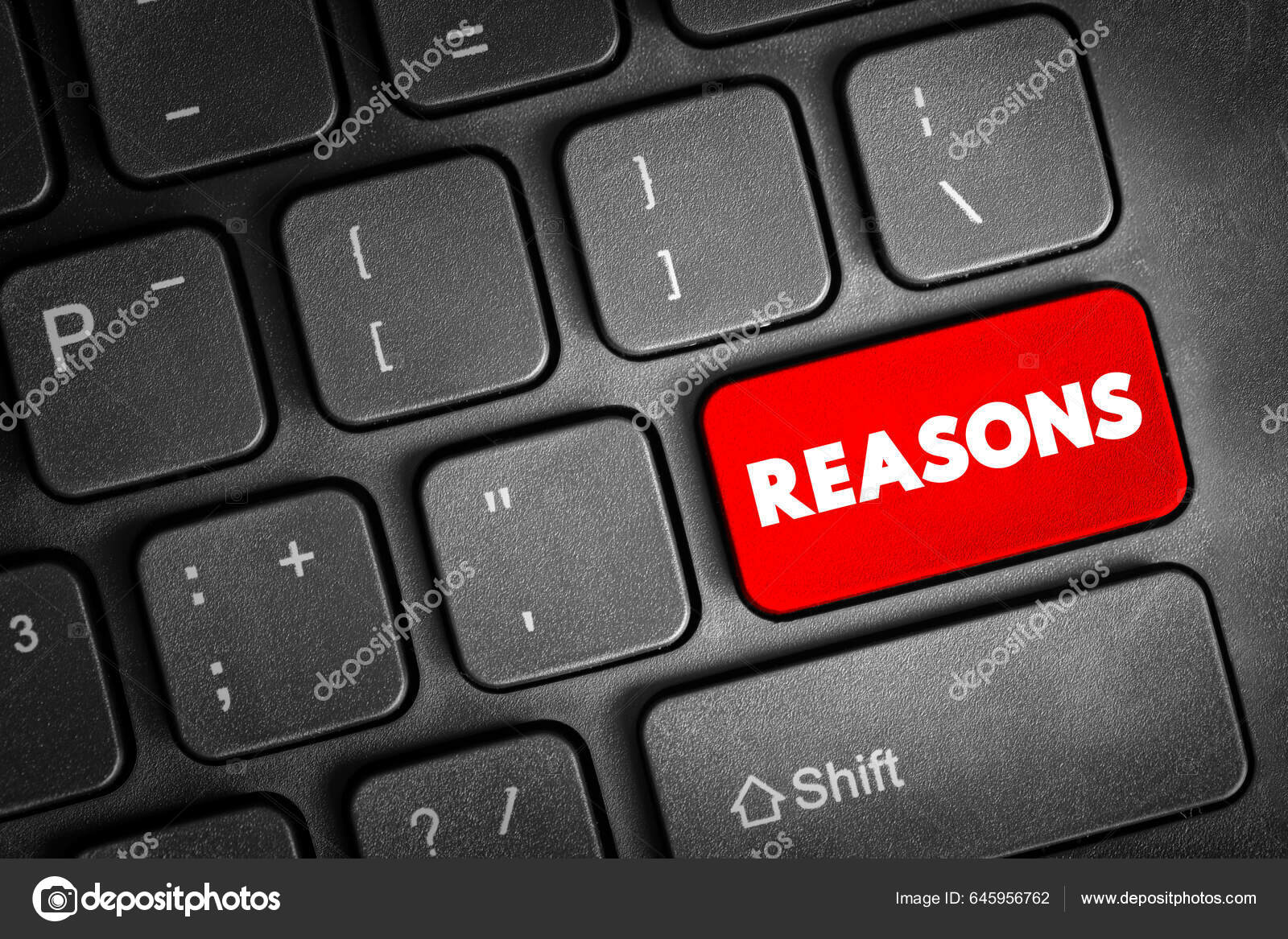 Reasons Text Button Keyboard Concept Background — Stock Photo © dizanna ...