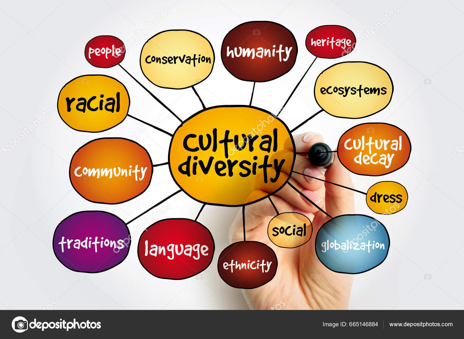 Diversidade Cultural Mapa Mental Conceito Para Apresentações Relatórios ...