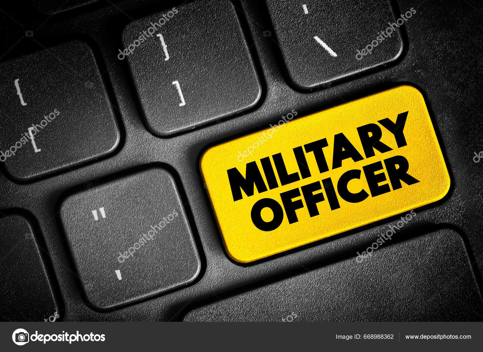 Military Officer Text Button Keyboard Concept Background Stock Photo by ...