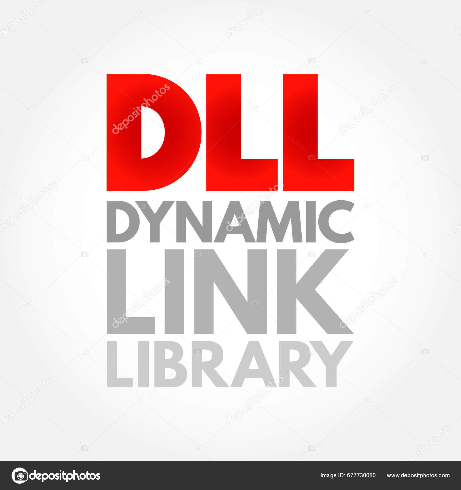 Dll Dynamic Link Library Acronym Technology Concept Background Stock ...