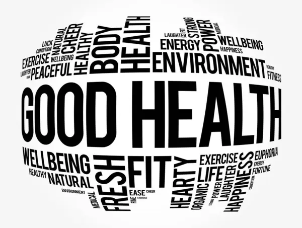 Good Health Word Cloud Collage Health Concept Background Stock Vector ...