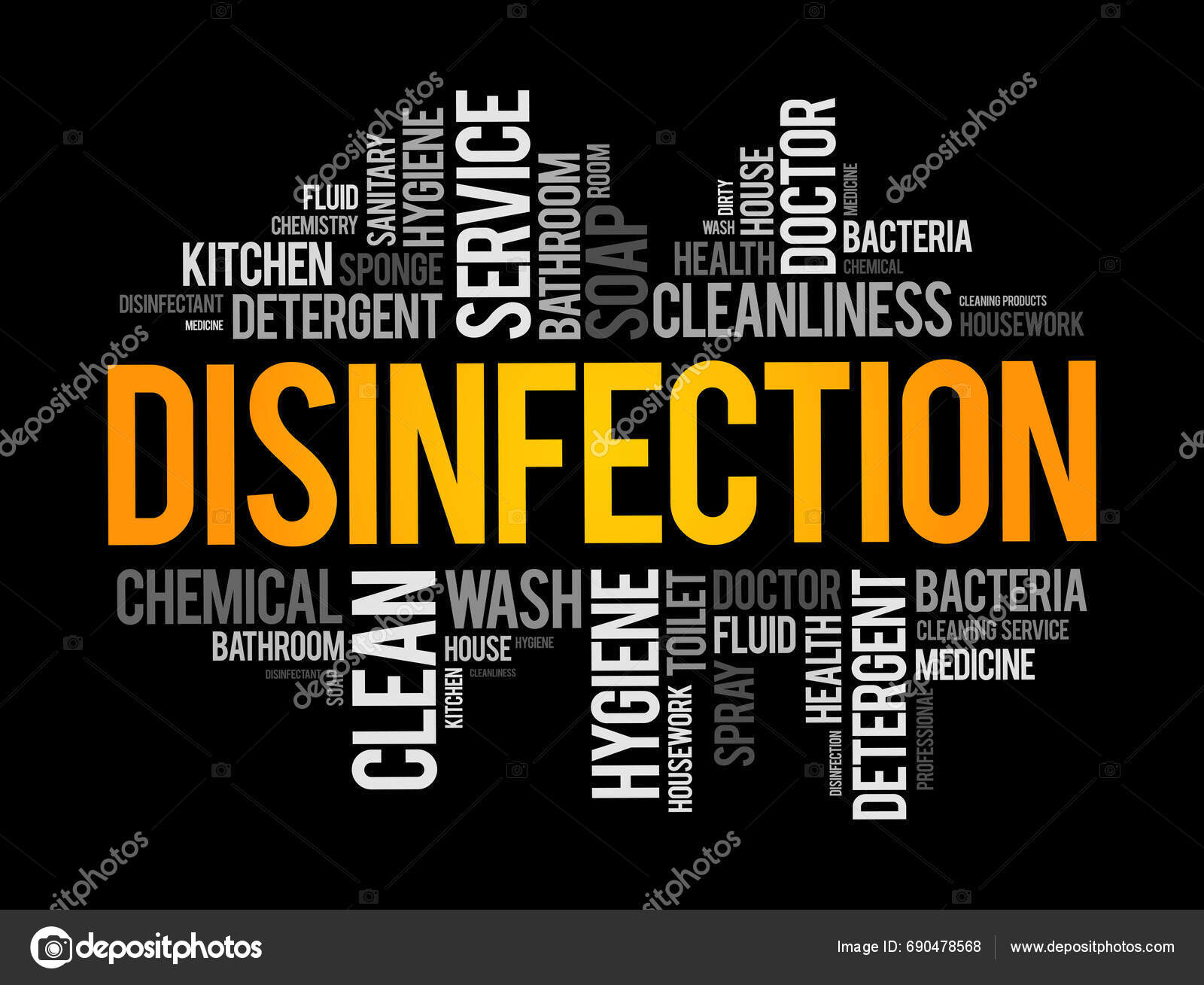 Disinfection Word Cloud Collage Health Concept Background Stock Vector ...