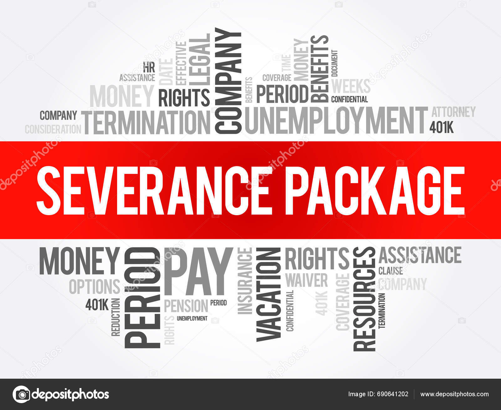 Severance Package Word Cloud Collage Social Concept Background Stock ...