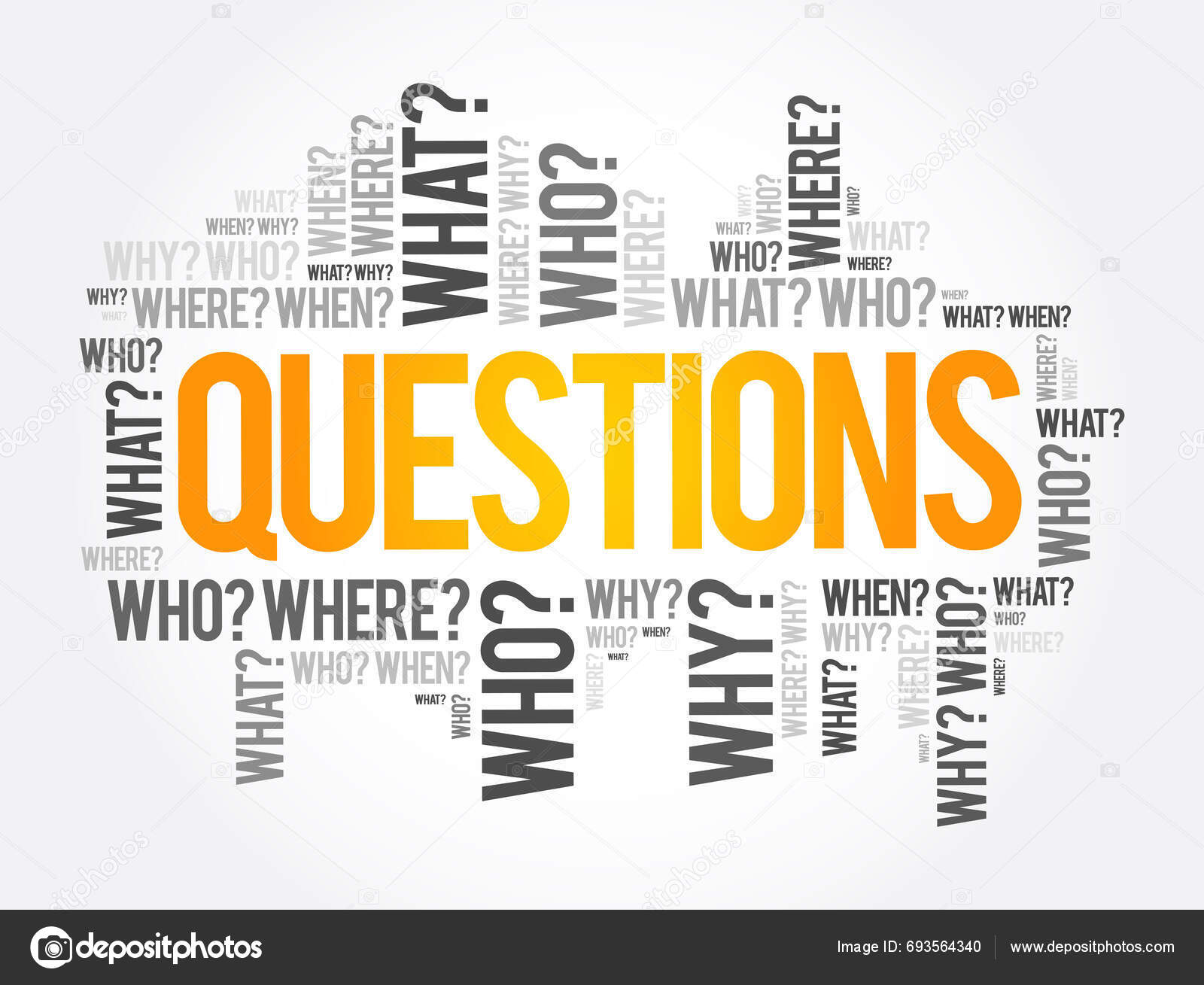 Questions Whose Answers Considered Basic Information Gathering Problem Solving Word Stock Vector ...