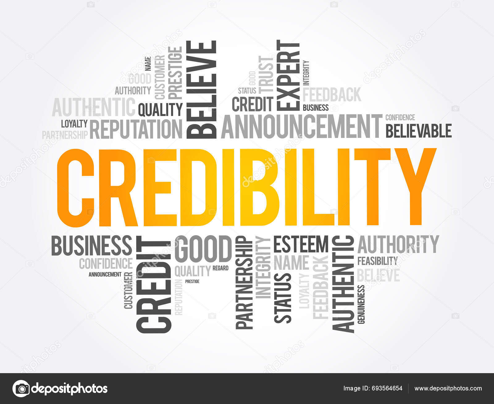 Credibility Word Cloud Collage Business Concept Background Stock Vector ...