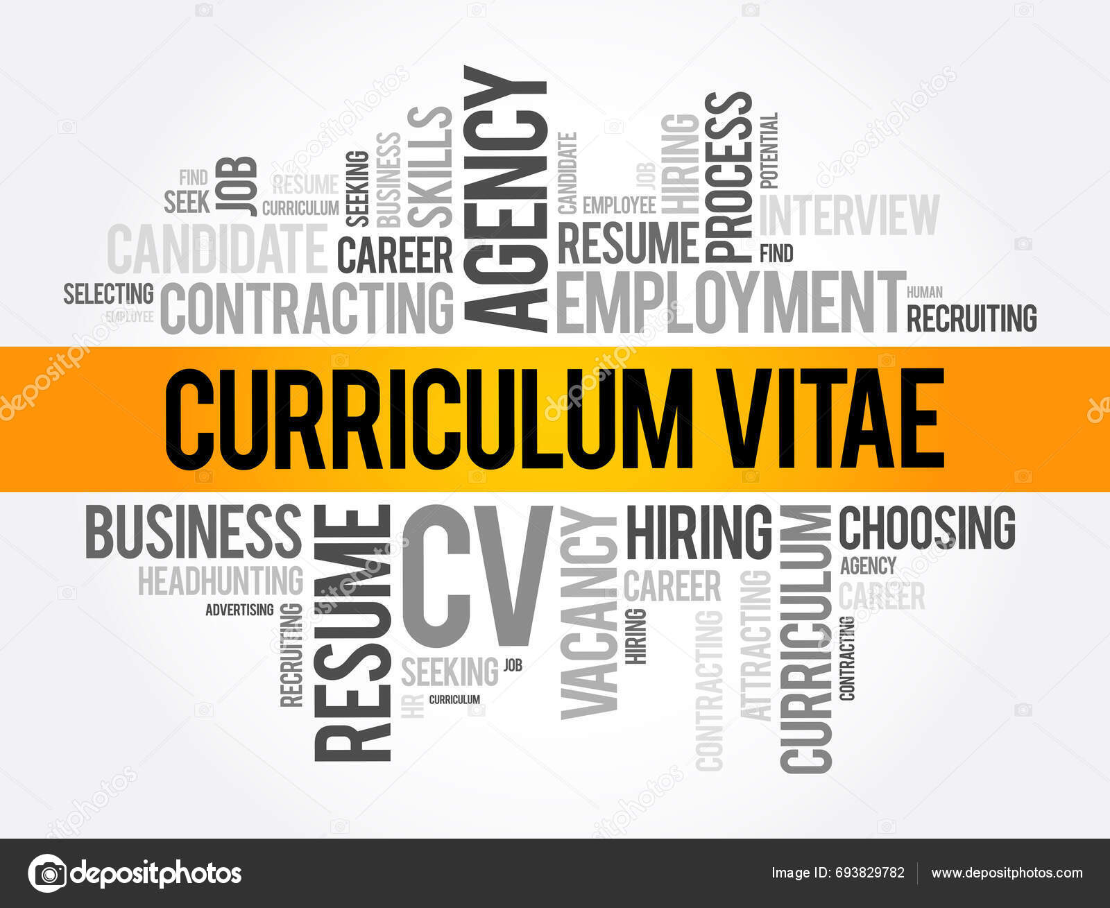 Curriculum Vitae Colagem Nuvem Palavras Fundo Conceito Negócio Vetor de ...