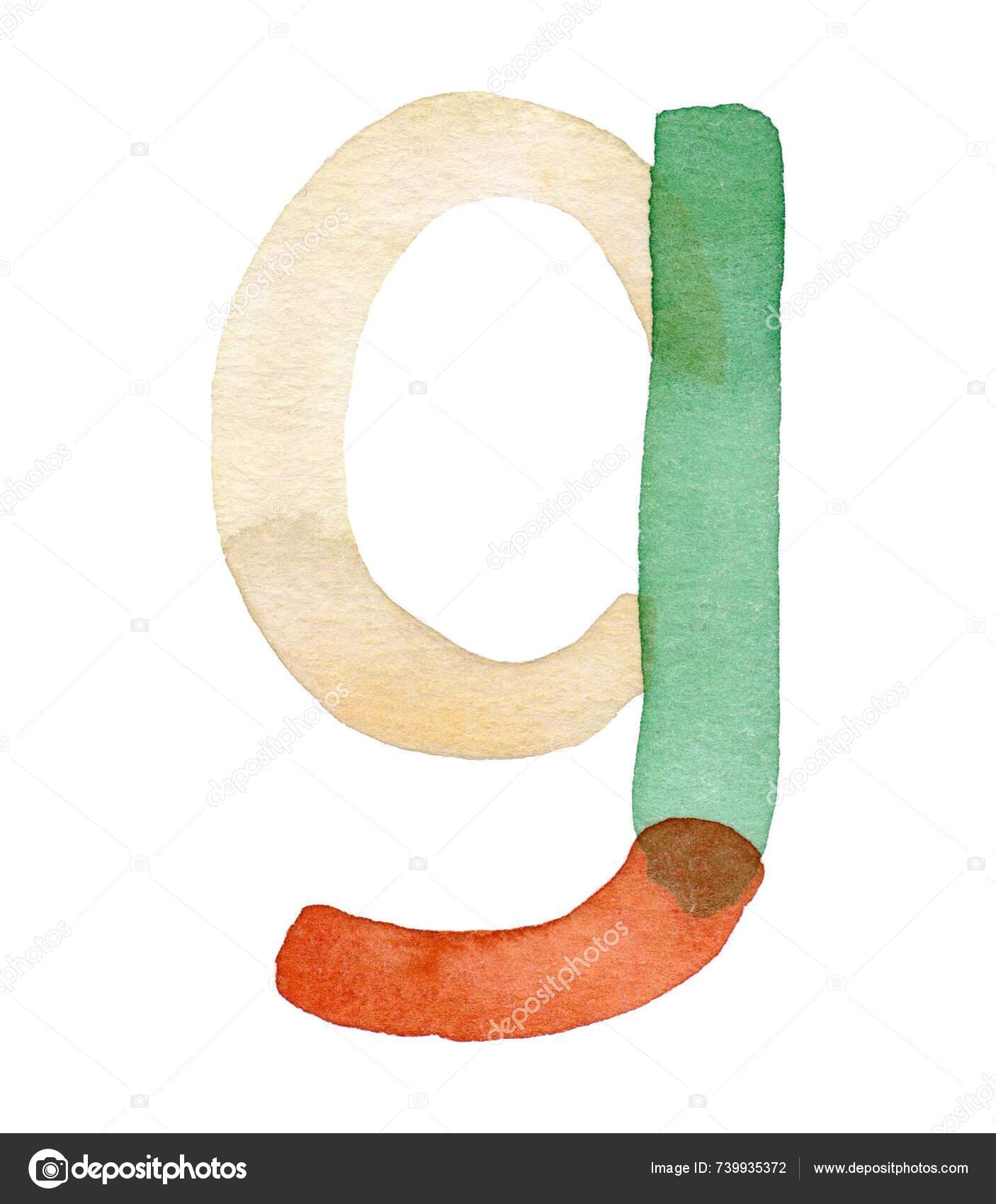 Handcrafted Watercolor Lowercase 'G' Blend Earthy Tones Including Soft Beige — Stock Photo ...