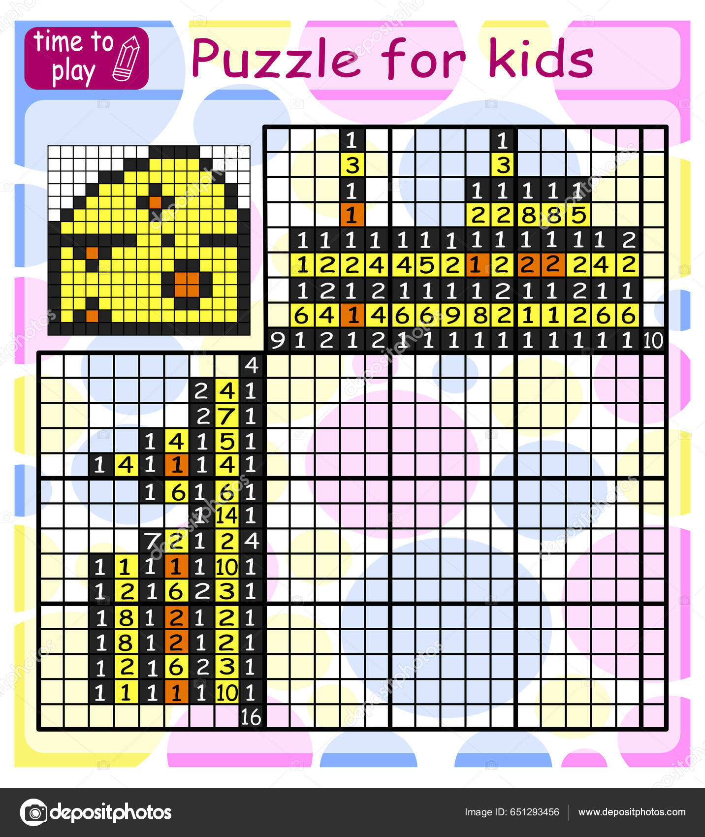 Nonogram Kids Paint Number Puzzle Colorful Japanese Crossword Education ...