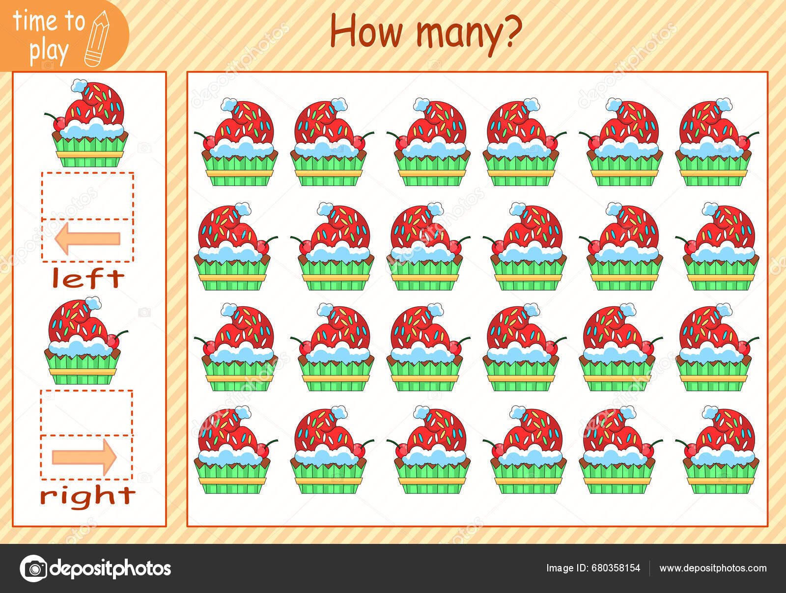 Children's Educational Game Tasks Count How Many Elements Placed Right ...