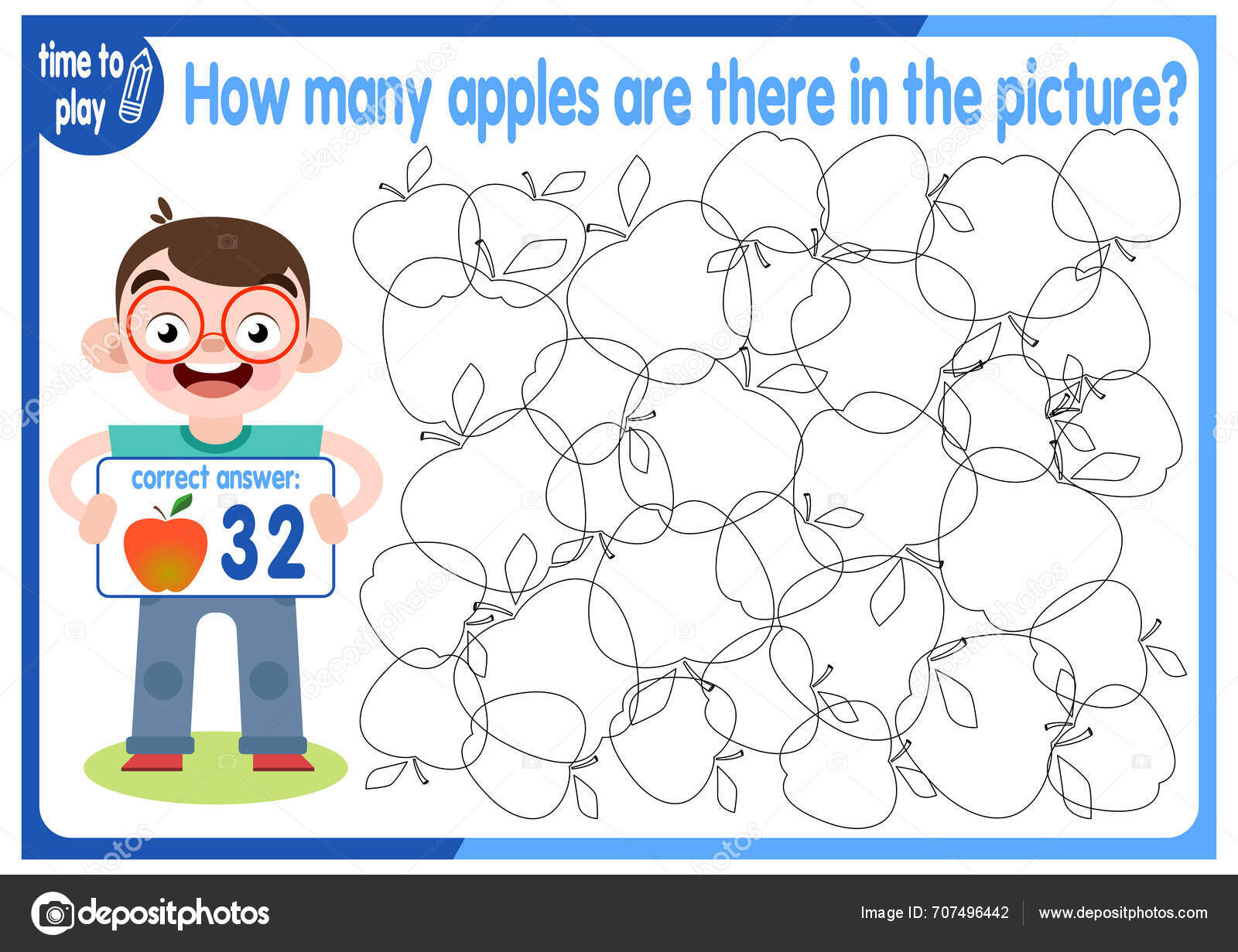 Cuente Cuántas Manzanas Están Ocultas Imagen Cuántos Objetos Hay Foto ...