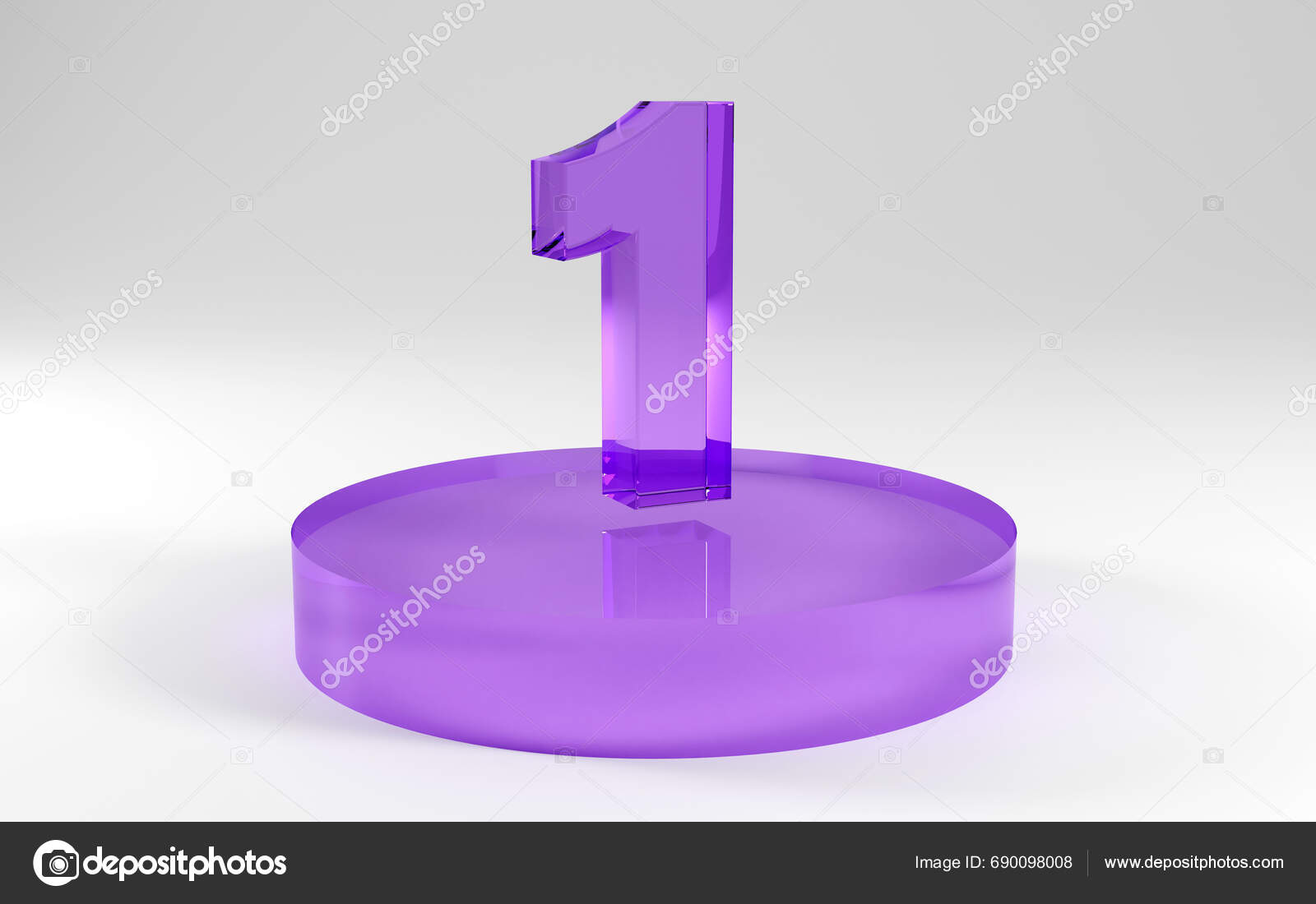 Ilustración Simple Vaso Purple Number One Podio Sobre Fondo Claro ...