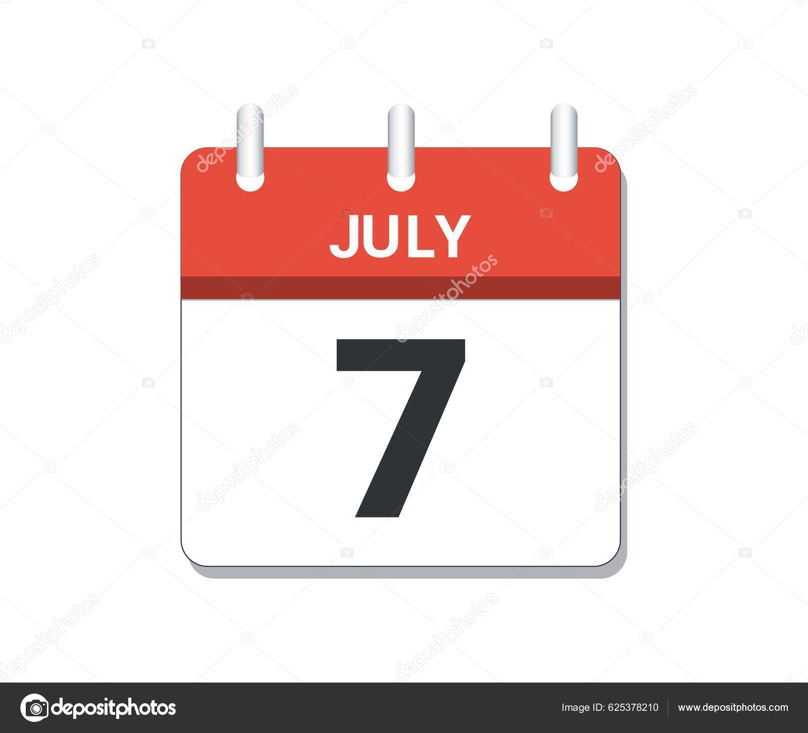 Juillet Vecteur Icône Calendrier Concept Calendrier D'activité Tâches ...