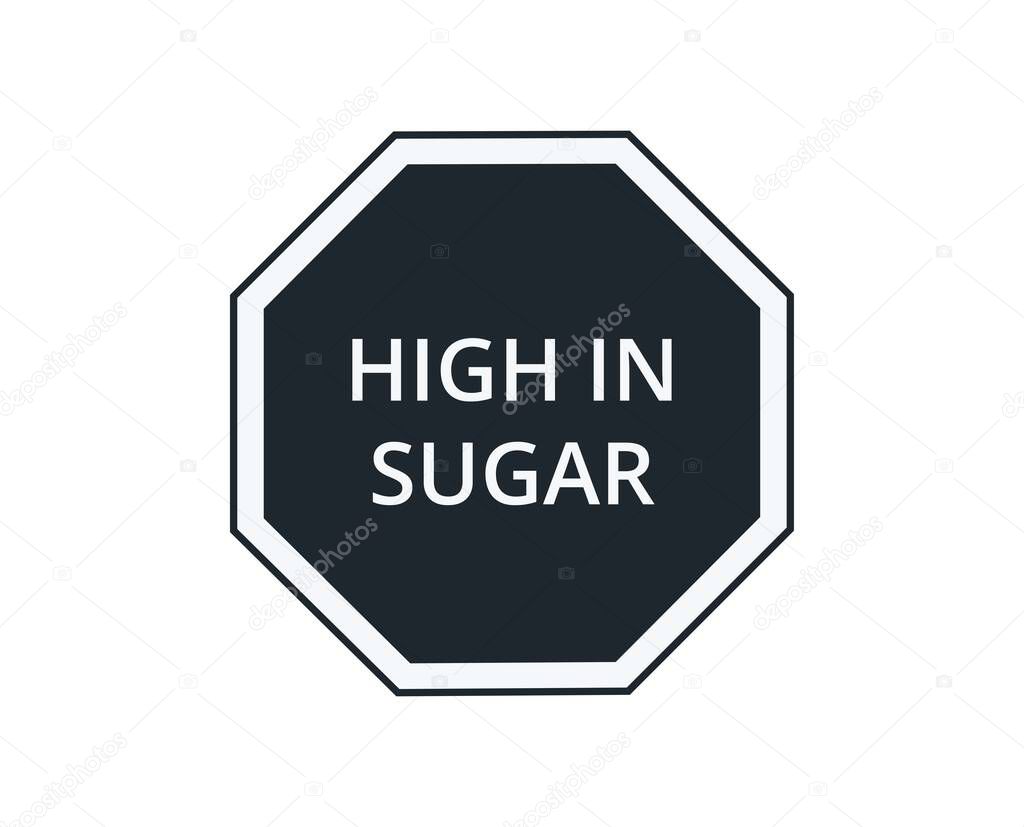 Alta en Etiqueta de advertencia de azúcar para productos alimenticios ...