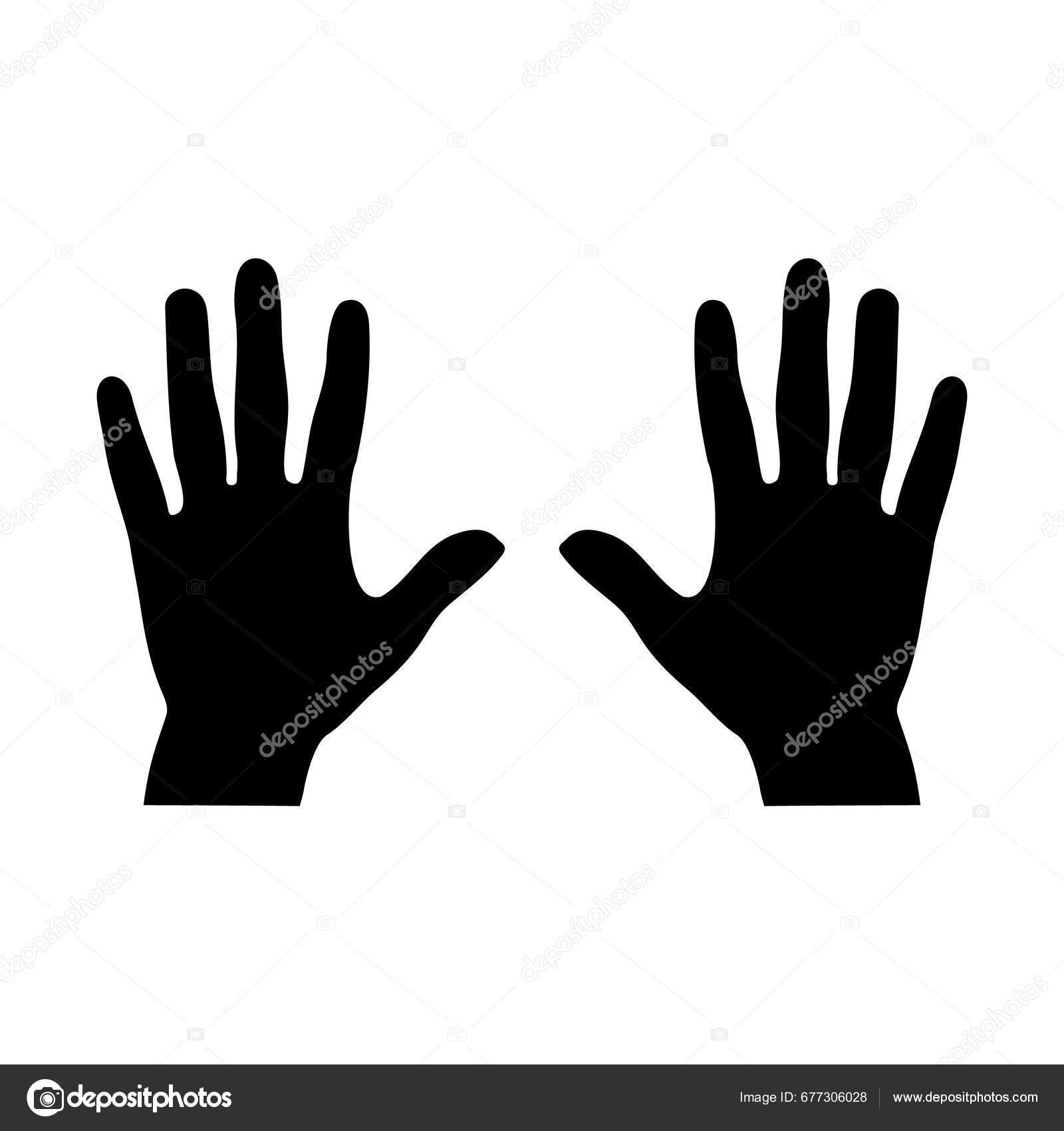 Signo Dos Manos Silueta Vectorial Manos Forma Mano Derecha Izquierda ...