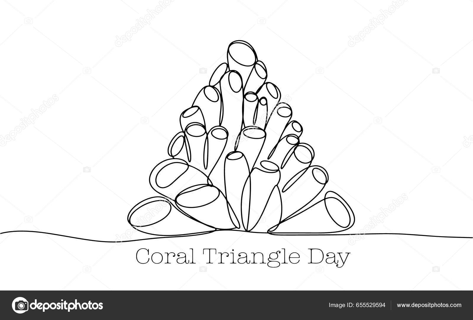 Coral Form Triangle Symbol Zone Tropical Marine Waters Pacific Ocean ...