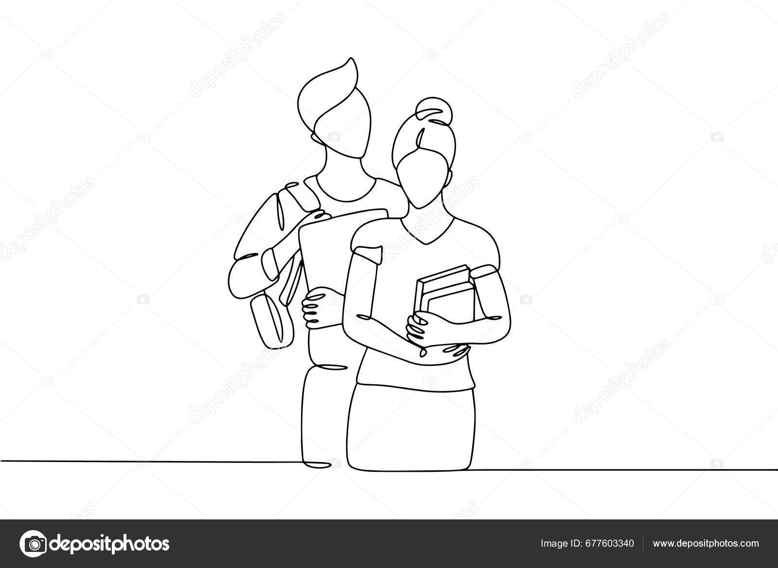 Couple Students Girl Father Receive Higher Education World Students ...