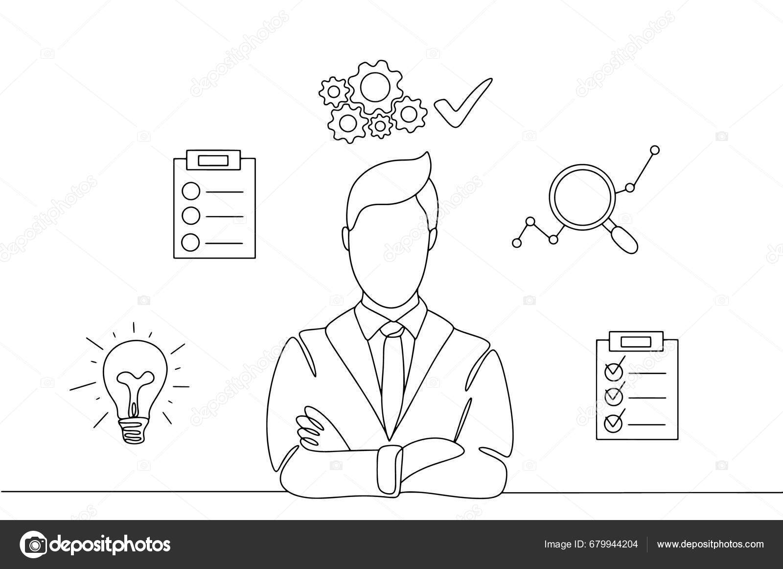 Project Manager Stages His Work Conception Planning Execution ...