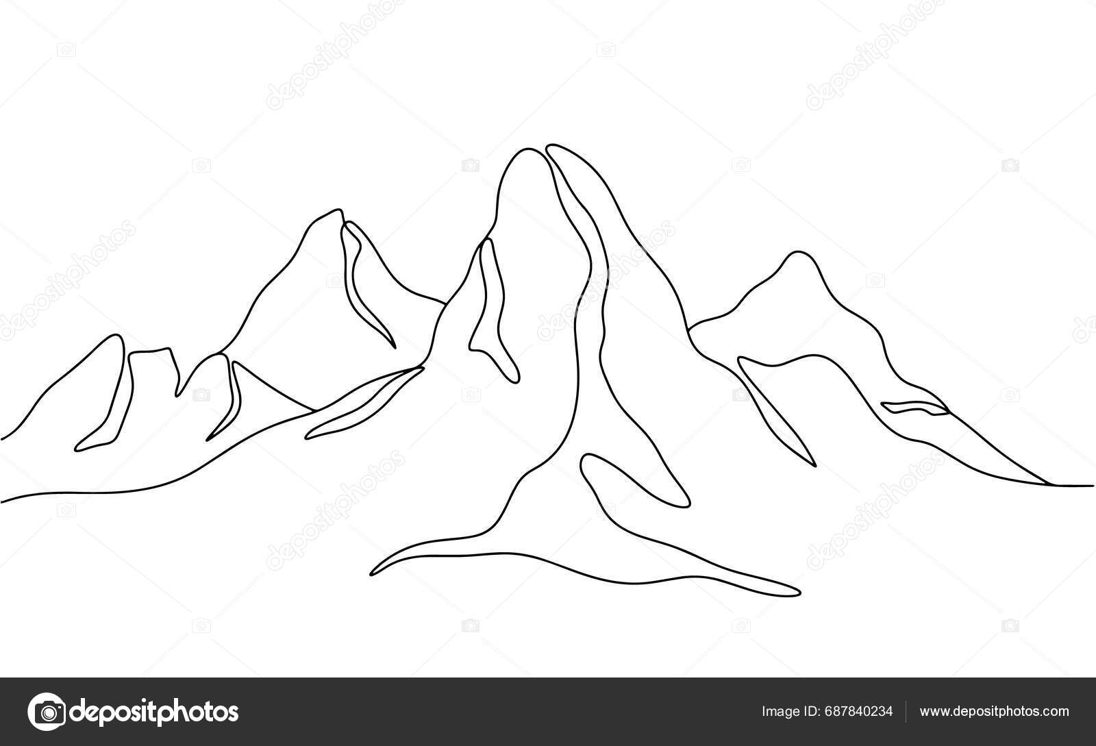 Dibujo De Montaña Simple Simple Mountain Drawing
