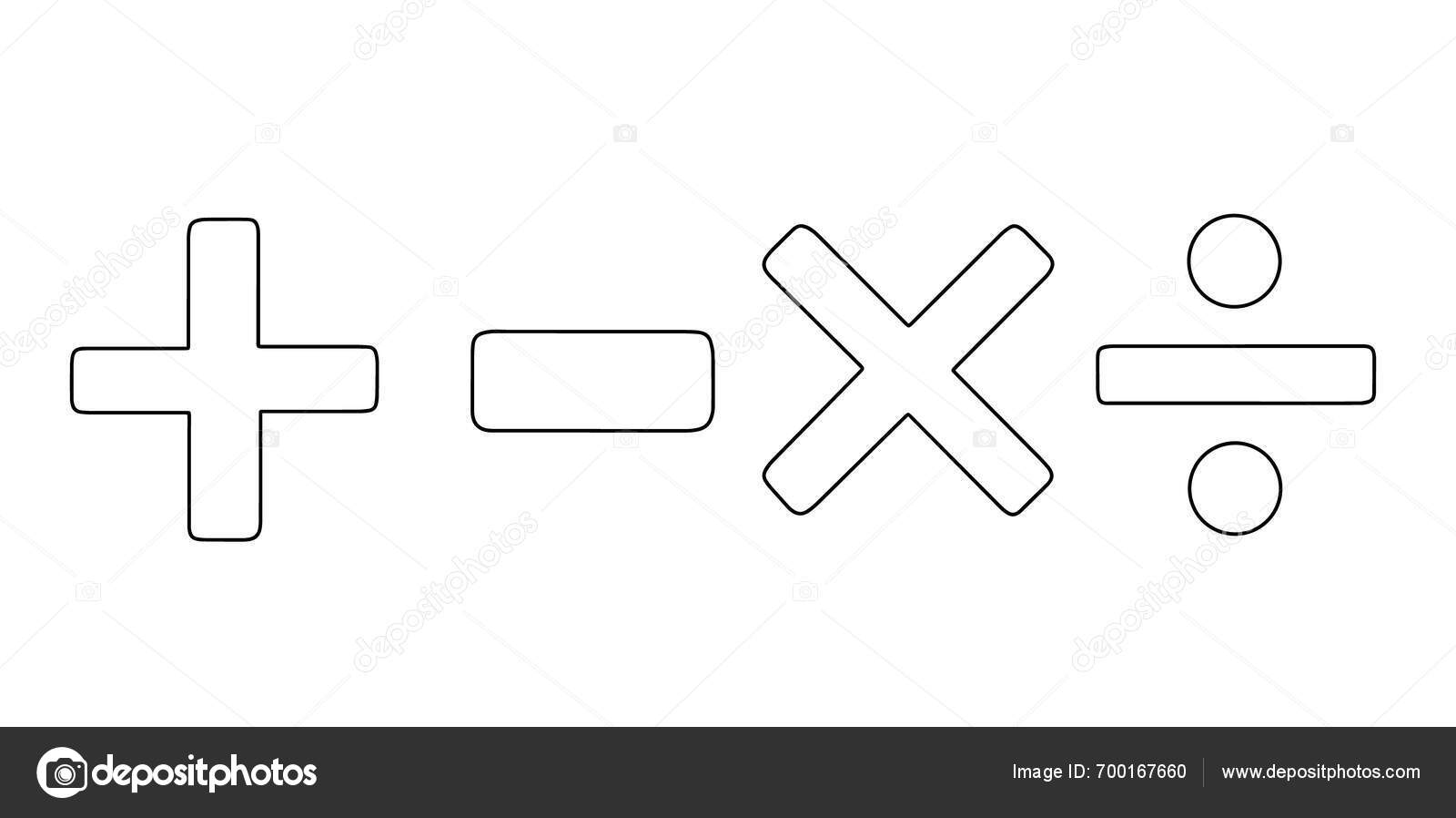 Símbolos Para Operaciones Aritméticas Básicas Suma Resta División ...