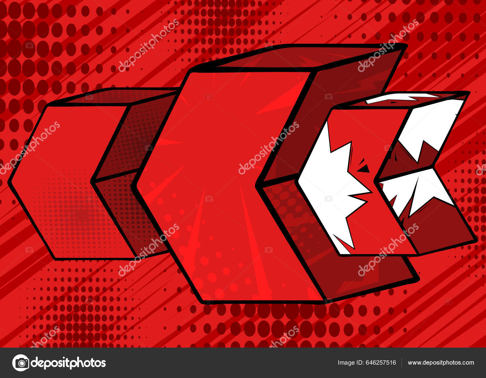 Red Comic Book Arrow Background Poster Comics Abstract Symbol Retro ...