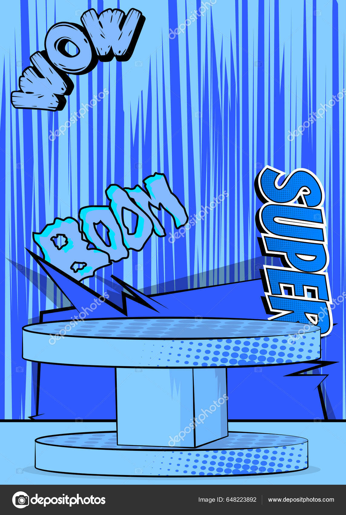 Comic Book Blue Product Podium Backdrop Pop Art Stage Presentation ...