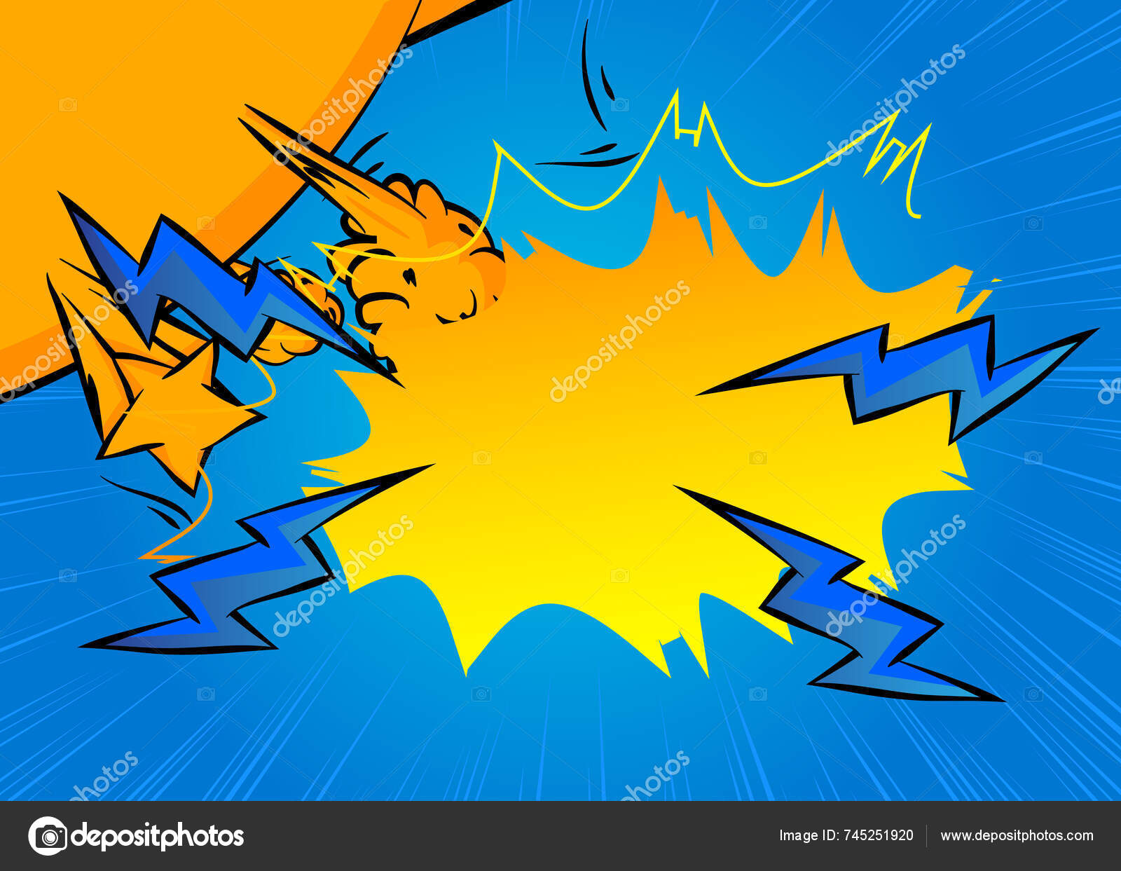 Latar Belakang Kartun Biru Dan Kuning Latar Belakang Buku Komik Vektor ...