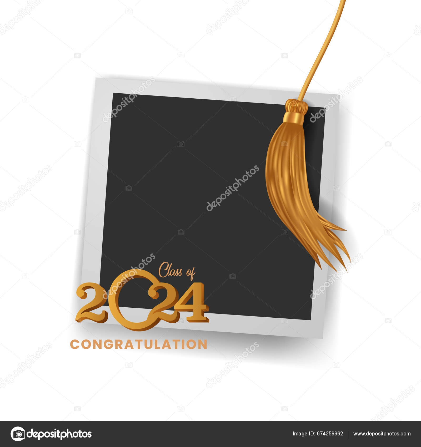 Class 2024 Golden Tassel Photo Frame Graduation Party Education Collage ...