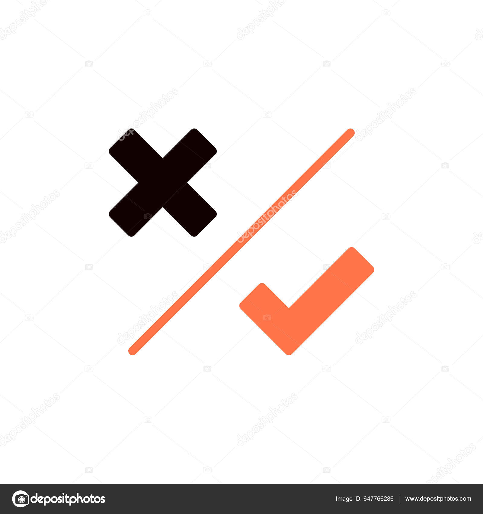 Vector Icon Concept Cross Check Yes Survey Exam Options Can Stock ...