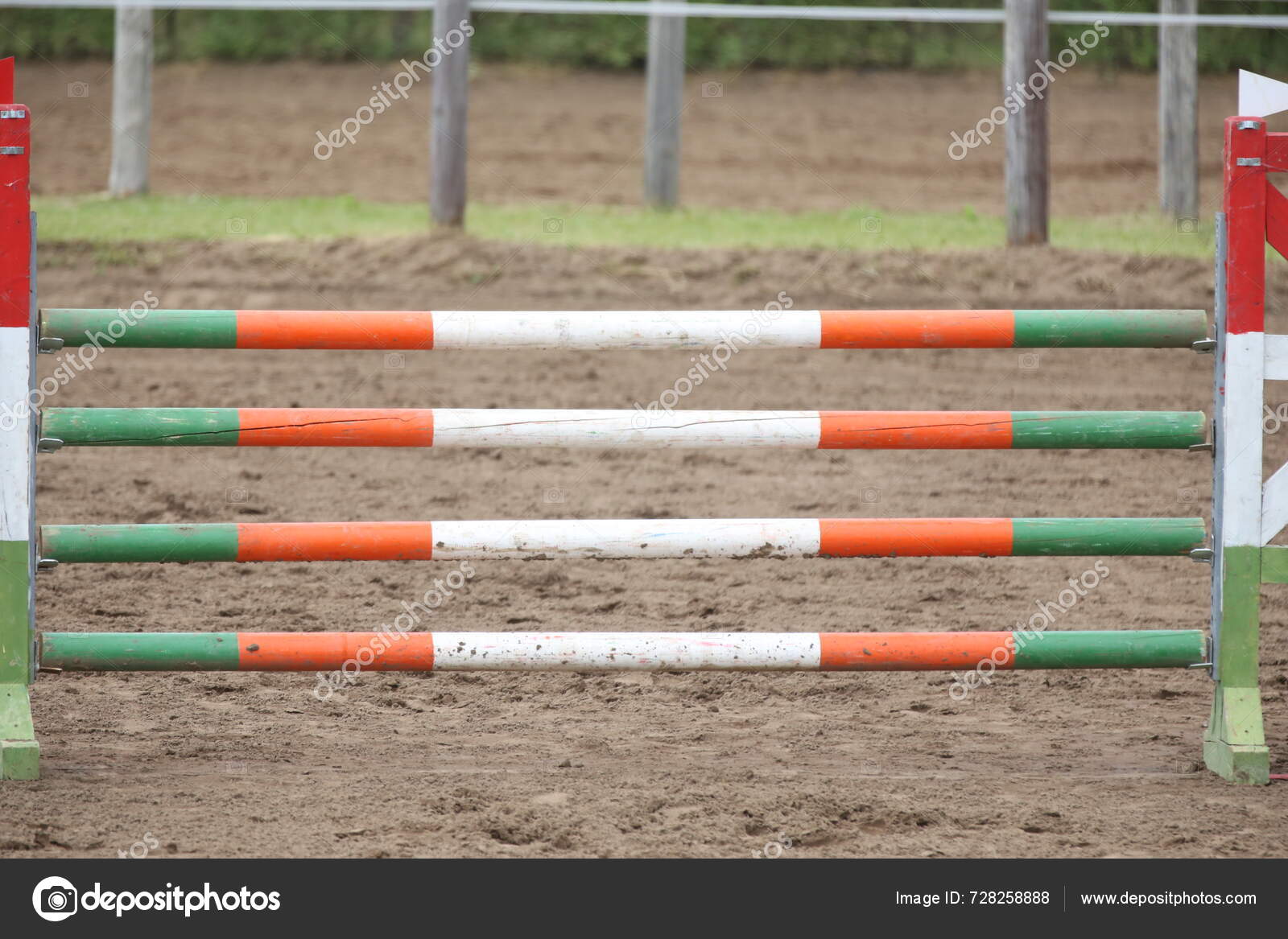 Show Jumping Poles Obstacles Barriers Waiting Riders Show Jumping ...