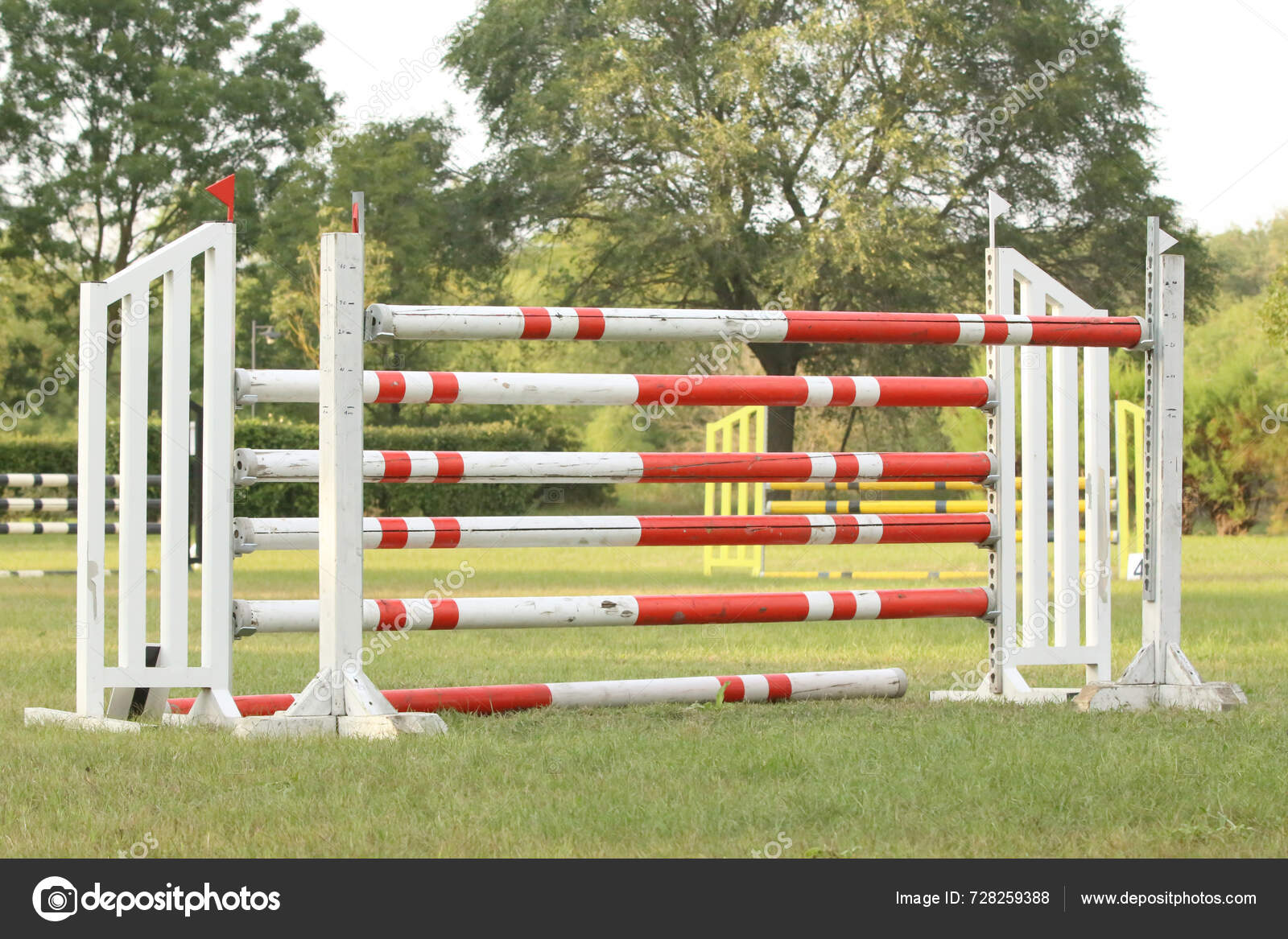 Show Jumping Poles Obstacles Barriers Waiting Riders Show Jumping ...