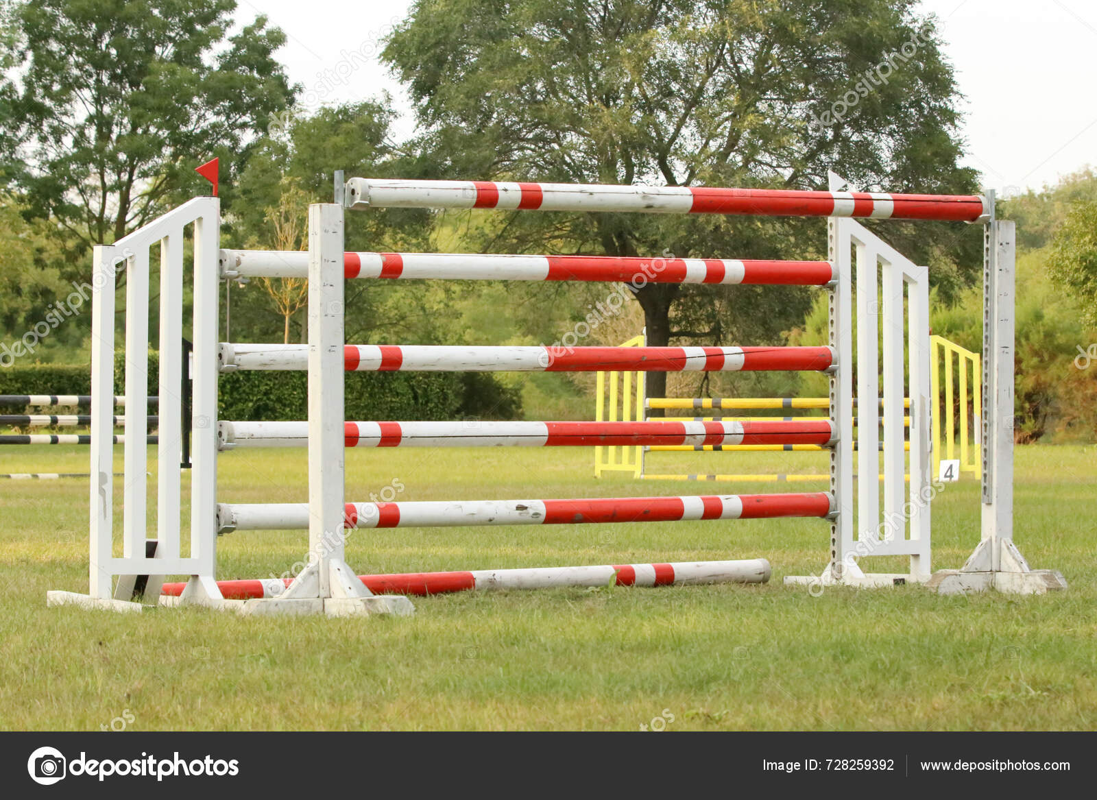 Show Jumping Poles Obstacles Barriers Waiting Riders Show Jumping ...