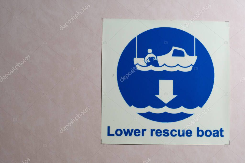 imo símbolo para bajar el bote de rescate en caso de emergencia a bordo ...